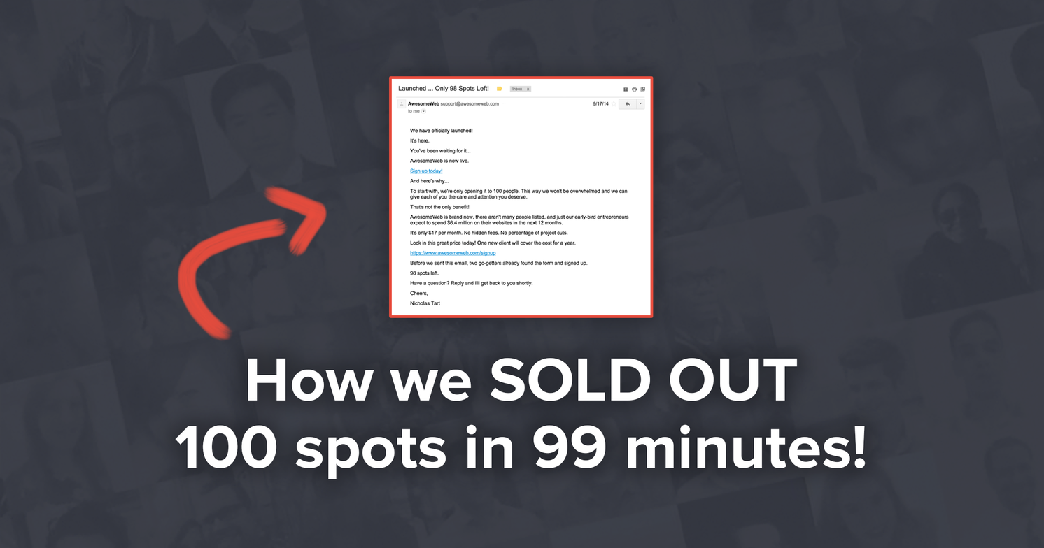 The 148-word email that sold out 100 spots in 99 minutes | CopyRanger